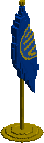 The Sandbox - Moneyland flag with pedestal
